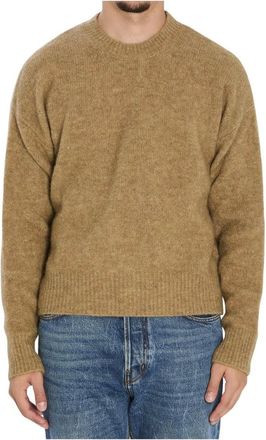 Ami Homme, Pulls, Brun, Taille: M Pull ras du cou en m&eacute;lange dalpaga