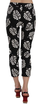 Dolce & Gabbana Palm Leaf Print Capri Pants - Black