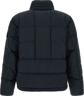 Stone Island Quilted Cotton Down Jacket - Blue
