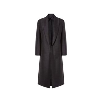 Alberta Ferretti Femme, Manteaux, Gris, Taille: 34 FR Manteau Long de Tailleur en Laine et Soie