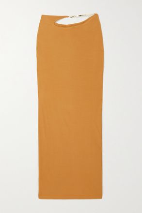 CHRISTOPHER ESBER Jupe Longue En Jersey &Agrave; D&eacute;coupe Et &Agrave; Boucle - Marron