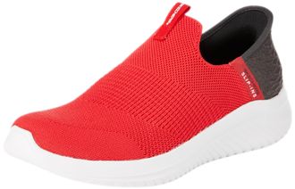 Skechers Jungen Ultra Flex 3.0 Smooth Step Slip-ins Sneakers,Sports Shoes, Red Textile Black Trim, 36 EU