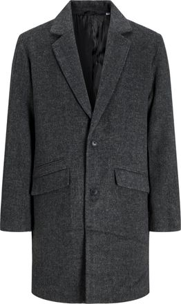 Jack & Jones Herren Jjhays Wool Blend Coat Mantel 12258389,Dark Grey Melange/Detail:HERRINGBONE,XS