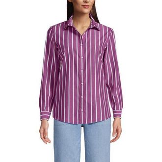 Lands End Bügelfreie Baumwoll-Bluse, Damen, Größe:38 regular, Pink, Baumwolle, by Lands End