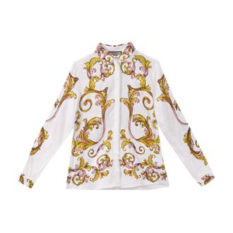 Versace Jeans Couture Barock Twill Hemd in Wei&szlig; - - Blouses & Shirts - Damen - Mehrfarbig - M