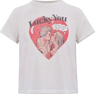 Re/Done Femme, Tops, Blanc, Taille: 40 FR Classic Tee Lucky You