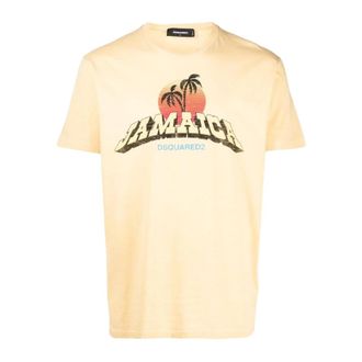 Dsquared2 T-Shirt mit Grafikdruck - - Tops - Herren - Beige - M