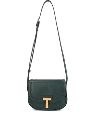 Tom Ford sac porté épaule en cuir à plaque logo T - Vert