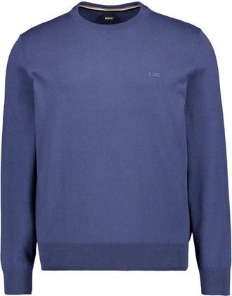HUGO BOSS Herren Pullover blau unifarben