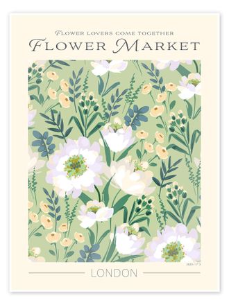 Posterlounge Flower Market London Poster 30 x 40 cm Grün Wandbilder Wanddeko