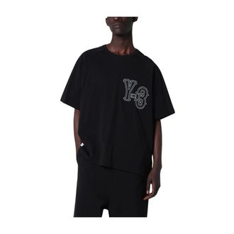Yohji Yamamoto Homme, Tops, Noir, Taille: XL Elite 5 GFX Short Sleeve Tee