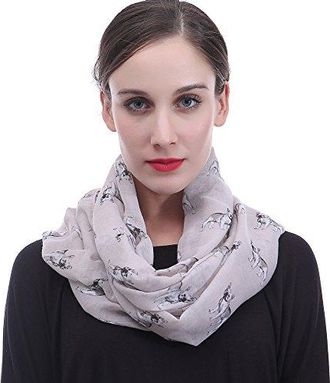 Lina & Lily écharpe tube snood à motif chien Bouledogue Français (Beige)
