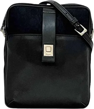 Ferragamo unisex, Pre-owned, Noir, Taille: ONE Size Sac bandoulière en toile Pre-owned