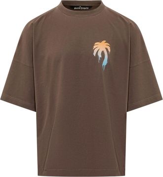 Palm Angels Homme, Tops, Brun, Taille: XS I Love PA Over Tee