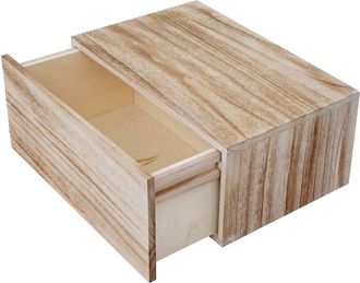 Hhg tagère murale 403, étagère tiroir, style shabby, vintage 21x46x30cm, brun naturel