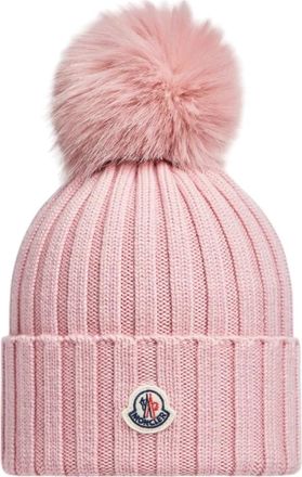 Moncler Merinowolle Pom Pom Beanie - - Accessories - unisex - Rosa - ONE SIZE