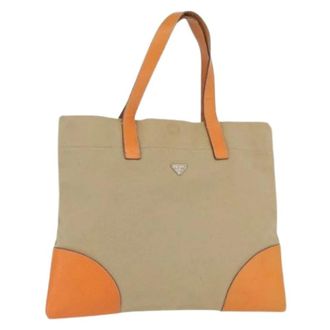 Prada Sac cabas vintage Pre-owned - Femme - Pre-owned - Beige - Taille: ONE Size
