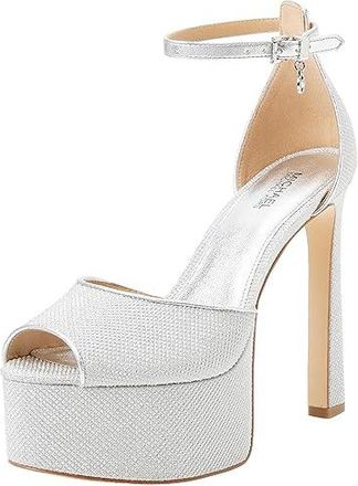Michael Kors 40S3MTHP1Q-040 MARTINA PEEP TOE PUMP Donna, SILVER EU 38