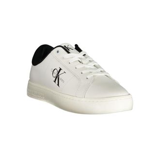 Calvin Klein Logo-Embroidered Canvas Sneaker - White