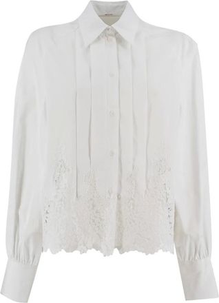 Ermanno Scervino Femme, Blouses et Chemises, Blanc, Taille: 36 FR Chemise Popeline Slim-fit