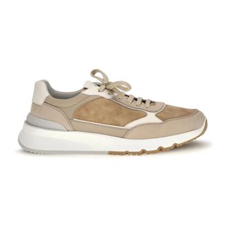 Brunello Cucinelli Baskets en nubuck et daim - Homme - Chaussures - Beige - Taille: 40 1/2 EU