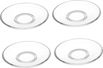 Valiclud 4stücke Transparente Glas Untertassen Runde Tee Untertassen Dekorative Snack Schalen Teeteller Für Teestuben Ruhezonen Büros