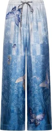 Pierre-Louis Mascia Femme, Pantalons, Bleu, Taille: 36 FR Pantalon Palazzo