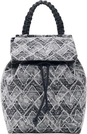 Desigual Femme, Sacs, Gris, Taille: ONE Size Sac &agrave; dos avec fermeture &eacute;clair et bouton