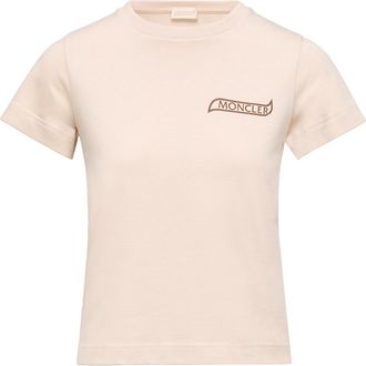Moncler Moncler Logo Cotton T-shirt, Women, Beige, Size: Xl