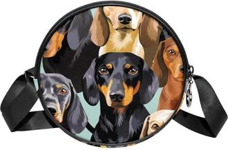 Generic Circle Petit sac &agrave; bandouli&egrave;re pour femme, labrador retriever, petit sac &agrave; dos &agrave; bandouli&egrave;re avec fermeture &eacute;clair, bretelles r&eacute;glables, sac &agrave; main ro