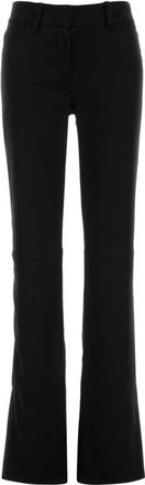 Courr&egrave;ges Femme, Pantalons, Noir, Taille: 38 FR Double Hem Satinpants