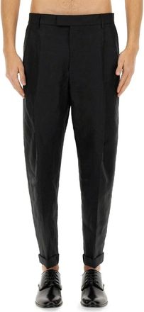 Dolce & Gabbana Homme, Pantalons, Noir, Taille: L Pantalon en Lin
