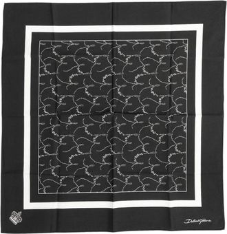 Dolce & Gabbana unisex, Accessoires, Noir, Taille: ONE Size Foulard Carr&eacute; Imprim&eacute;