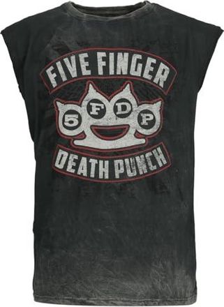Five Finger Death Punch Logo Homme Débardeur Gris XL 100% Coton Regular/Coupe Standard