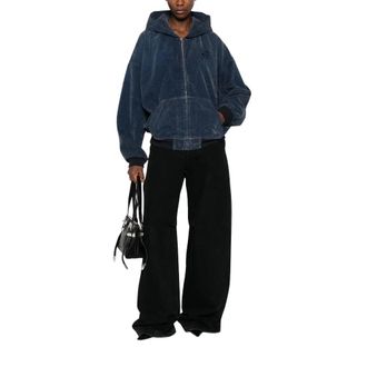 Alexander Wang Brushed Denim Oversized Hoodie - - Sweatshirts & Hoodies - Damen - Blau - S