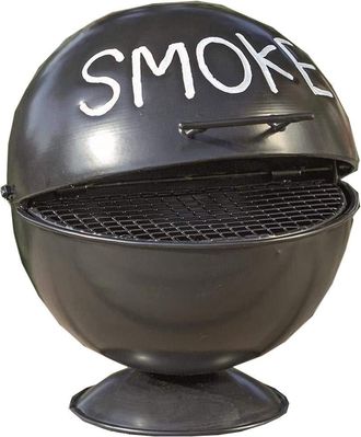 Boltze Boltze Aschenbecher Wiki (Sturmaschenbecher im Grill Design, Geschenkidee für Raucher, aus Eisen schwarz, 13 cm) 3852000