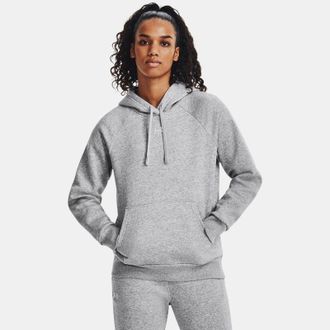 Under Armour Rival Fleece Hoodie für Damen Mod Grau Light Heather / Weiß XS