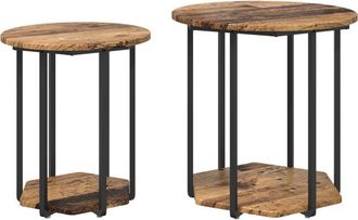 vidaXL Beistelltisch-Set 2 pcs Braun 50 x 50 x 50,5 cm Holzwerkstoff vidaXL