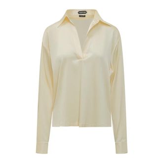 Tom Ford Seidenmischungs-Satinbluse - - Blouses & Shirts - Damen - Beige - S