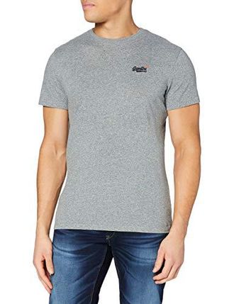 Superdry Homme T-Shirt Vintage brodé en Coton Bio Gris Chiné Noos XS