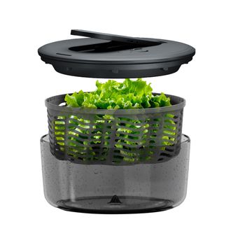 Zyliss Swift Dry Salatschleuder Gro&szlig;, 6L, Salatsch&uuml;ssel mit Deckel, BPA-frei, Rutschfester Boden, AquaVent-Technologie, Stopptaste, Sp&uuml;lmaschinengeeignet
