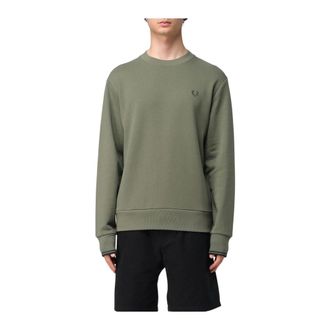 Fred Perry Crew Neck Langarm-Sweatshirt - - Sweatshirts & Hoodies - Herren - Gr&uuml;n - S