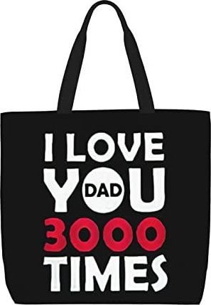Generic Sac Fourre-Tout Bonne F&ecirc;te Des P&egrave;res! Je TAime Papa! Sac Enfant R&eacute;utilisable De Grande Capacit&eacute; Sacs En Toile Pour Femmes, Pour Shopping, Femmes, Bure