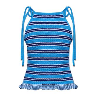 Ganni Backless Top - - Tops - Damen - Blau - L