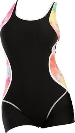 dPois Rush Guard Maillot de Bain 1 Pièce Shorty Femme sans Manches Plage Piscine Bikini Monokini Short Sport Combinaison de Plongée Surf S-3XL Noir XXL
