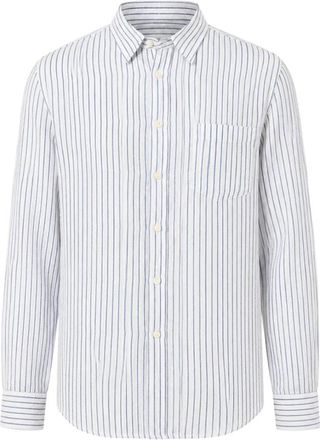 120% Lino Homme, Chemises, Bleu, Taille: XL Casual Shirt
