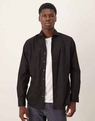 Mango Hochwertiges Hemd aus 100% Baumwolle in Schwarz