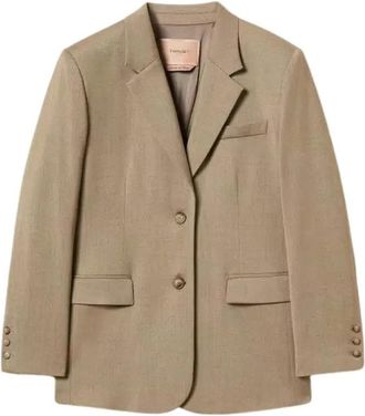 Twinset Giacca blazer in raso opaco - - Jackets - Damen - Beige - S