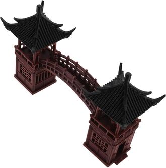 Cabilock Miniatur Zen Garten Pavillon Figurine Asiatischer Pagodenstil mit Brücke Langlebige Dekoration für Aquarium Bonsai Terrarium Chinesisch-Japanisches Vi