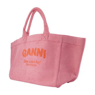 Ganni Womens Xxl Tote Pink Polyester